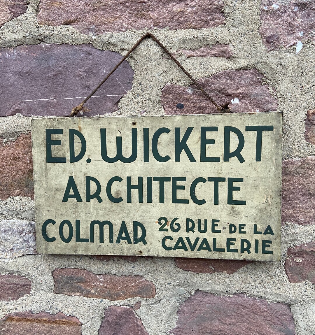 Vintage Sign 1930s Trade Craftsman Architect Wickert COLMAR - Etsy