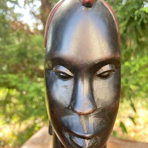 VINTAGE African Tribal EBONY Head Bust Carved Bust MAASAI African Woman ...