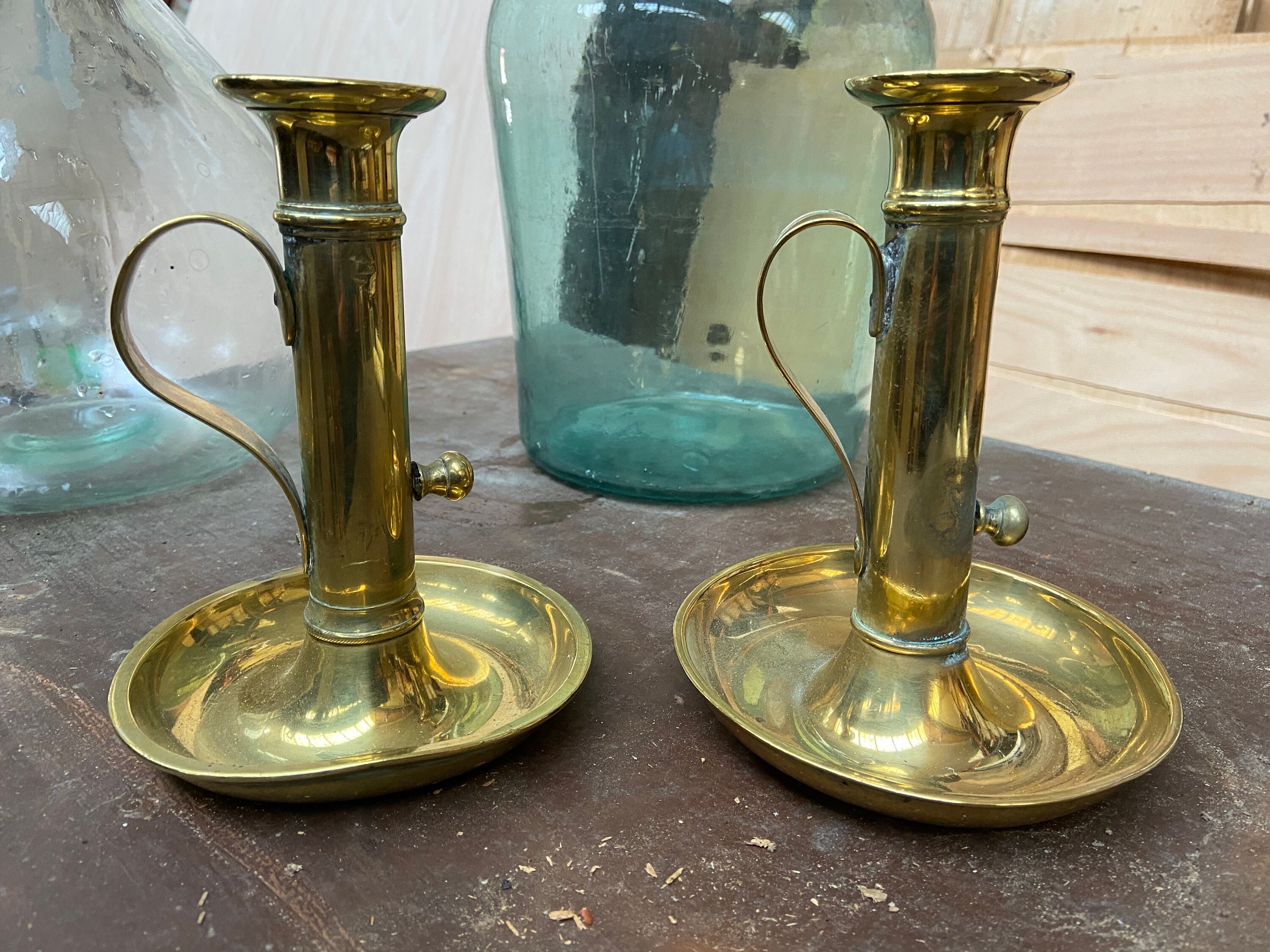 Paar Kerzenständer Kerzenständer mit Spiegelstrich LOUIS | Etsy