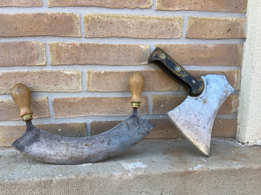 Set of 2 TOOLS Cutting Axes Butcher Antique 1900 Folk Art Partelet ...
