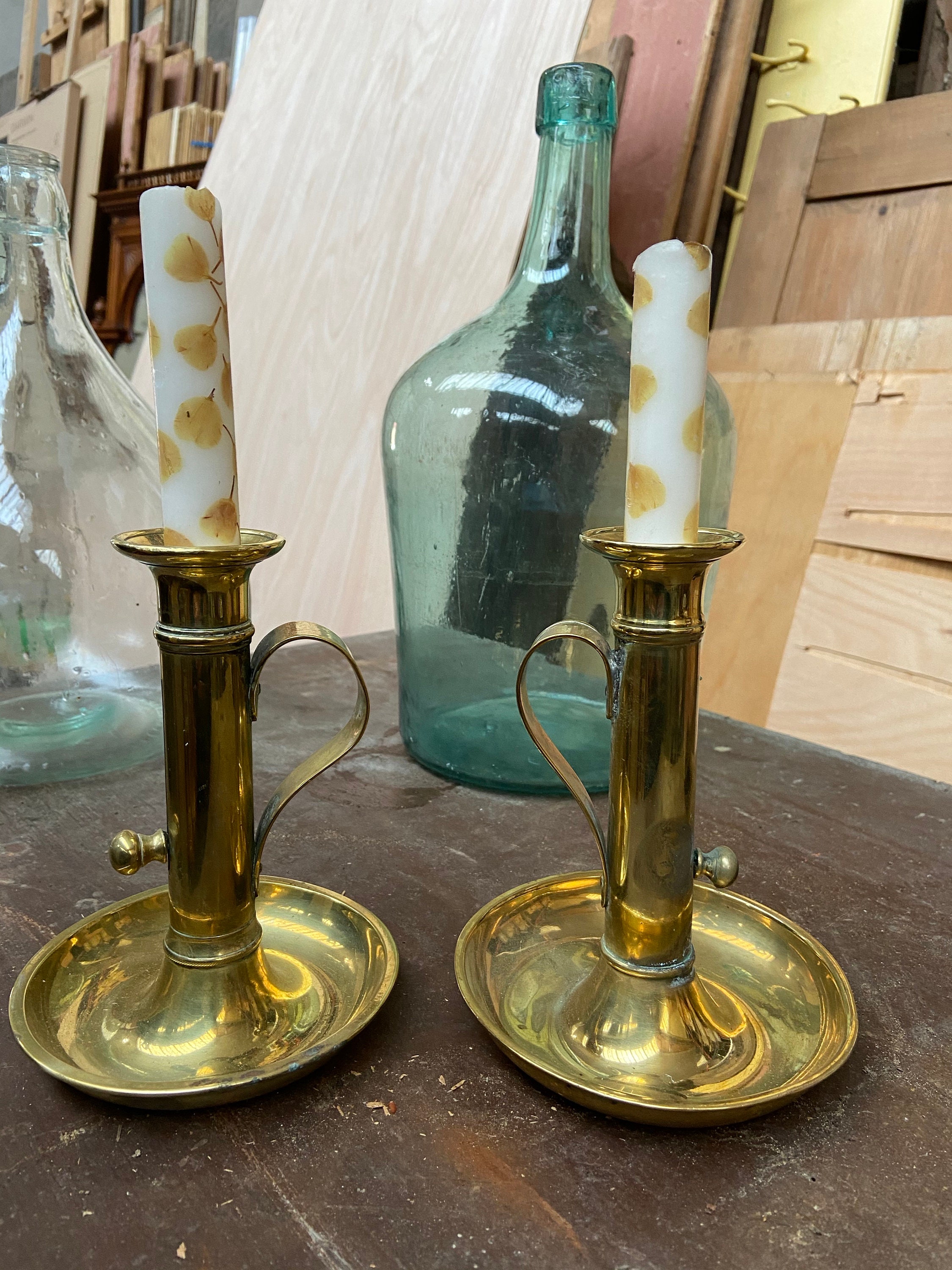 Paar Kerzenständer Kerzenständer mit Spiegelstrich LOUIS | Etsy