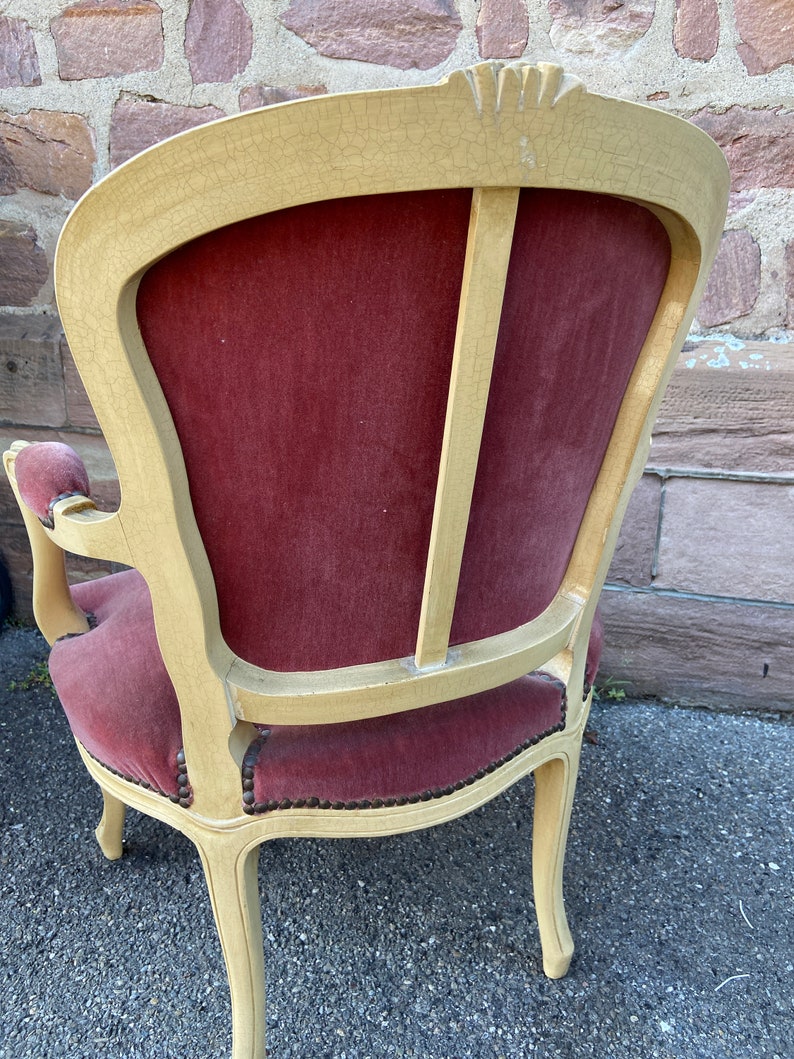 Sublime French Chair Louis XV Style Vintage Cabriolet Velvet ...