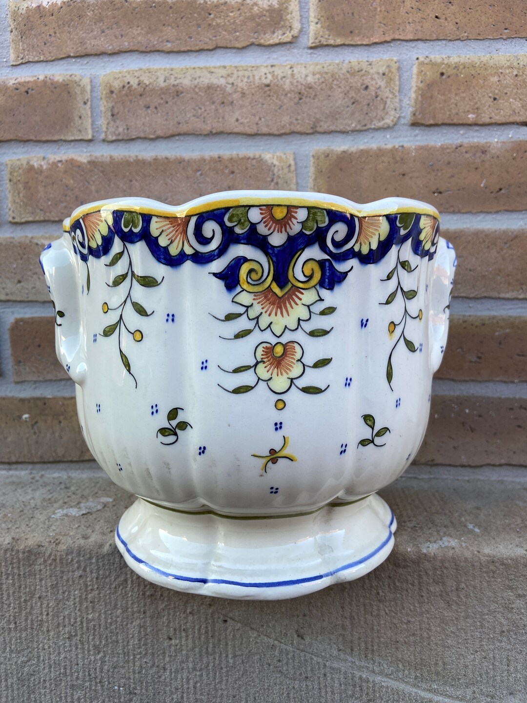 French Rouen Earthenware Planter No Saint Clement Desvres 1980s - Etsy
