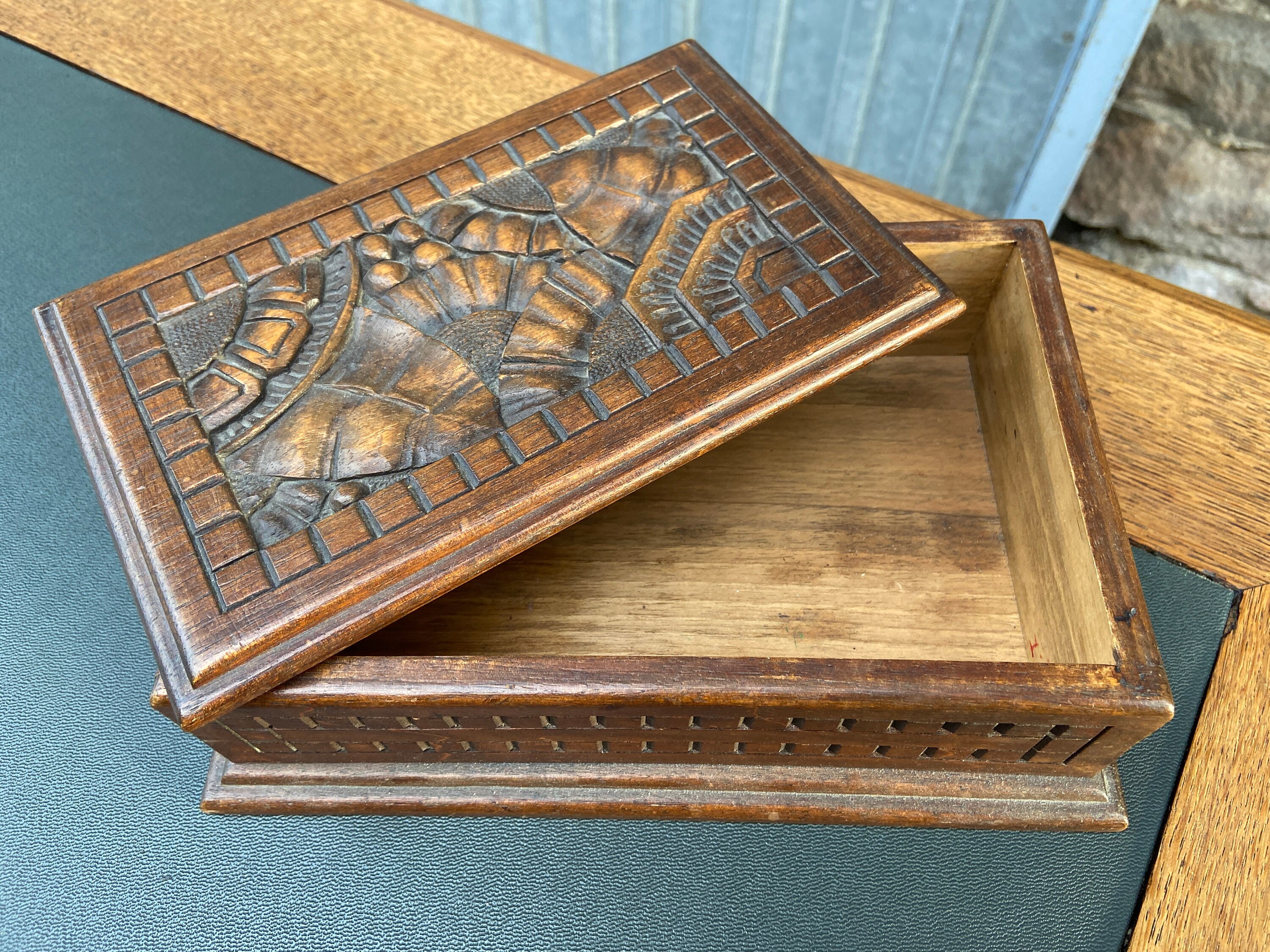 Old Art Deco Box Wooden Box Jewelry Box Wooden Desk 1950 - Etsy