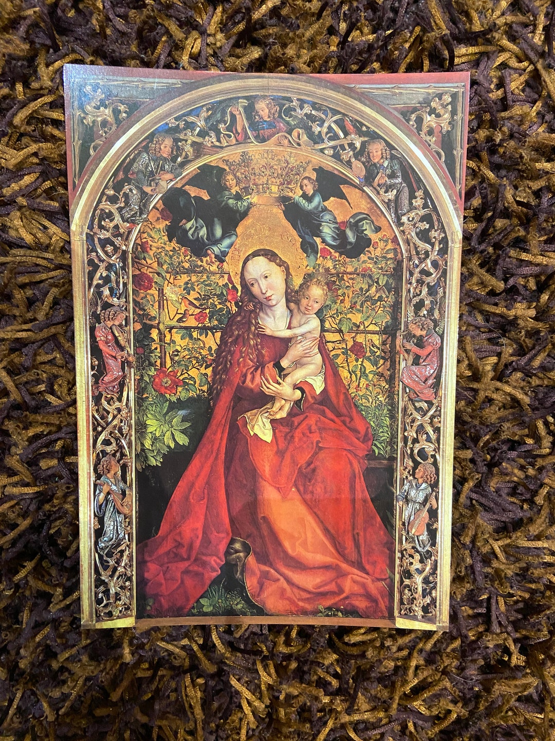 Vintage Art Poster Madonna of the Rose Bower, Martin Schongauer Colmar ...