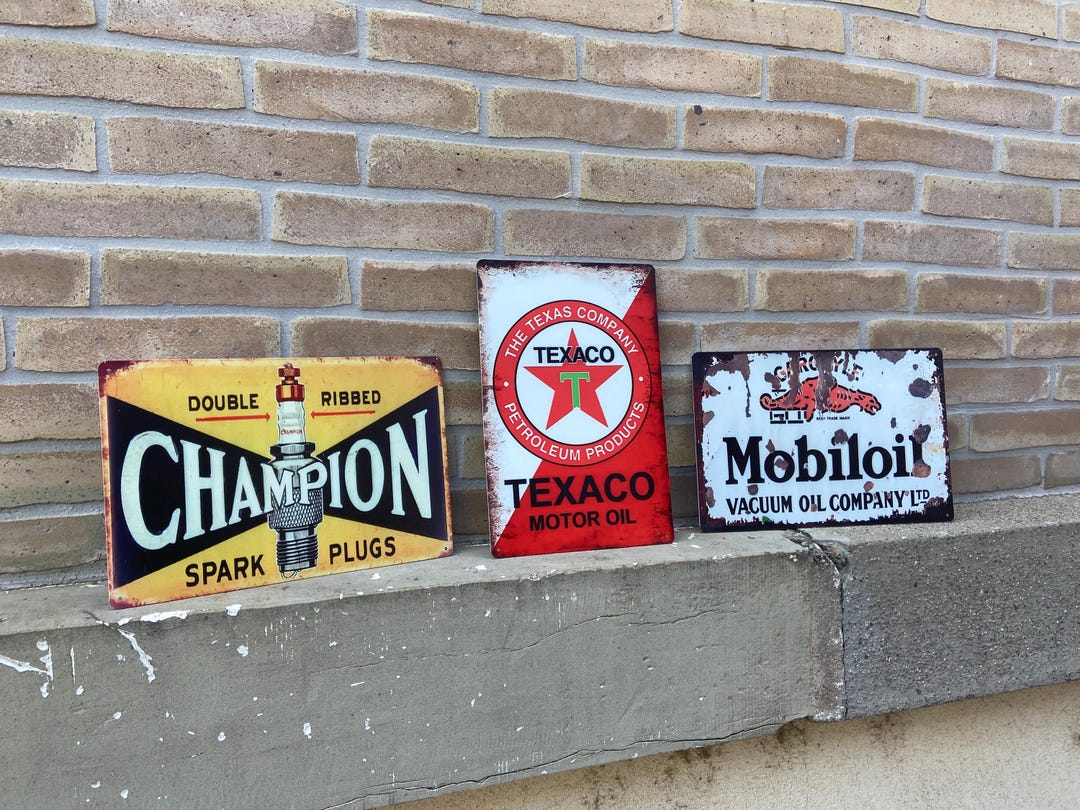 3 Advertising Plates PUB RETRO Metal Decoration Garage Car Usa French ...