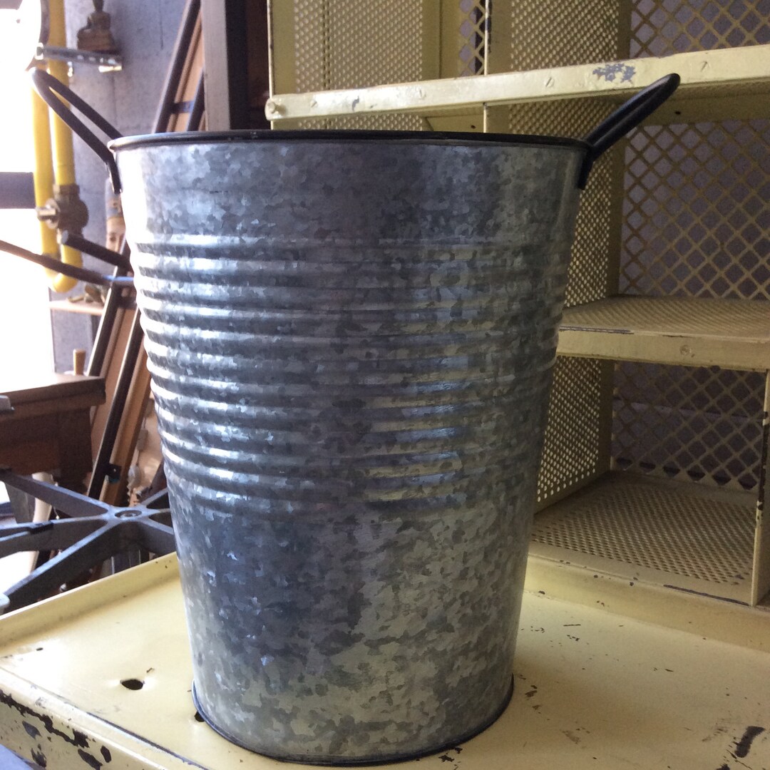 Bucket Zinc Round Tub Buckets Galvanized Basin Bucket Planter - Etsy