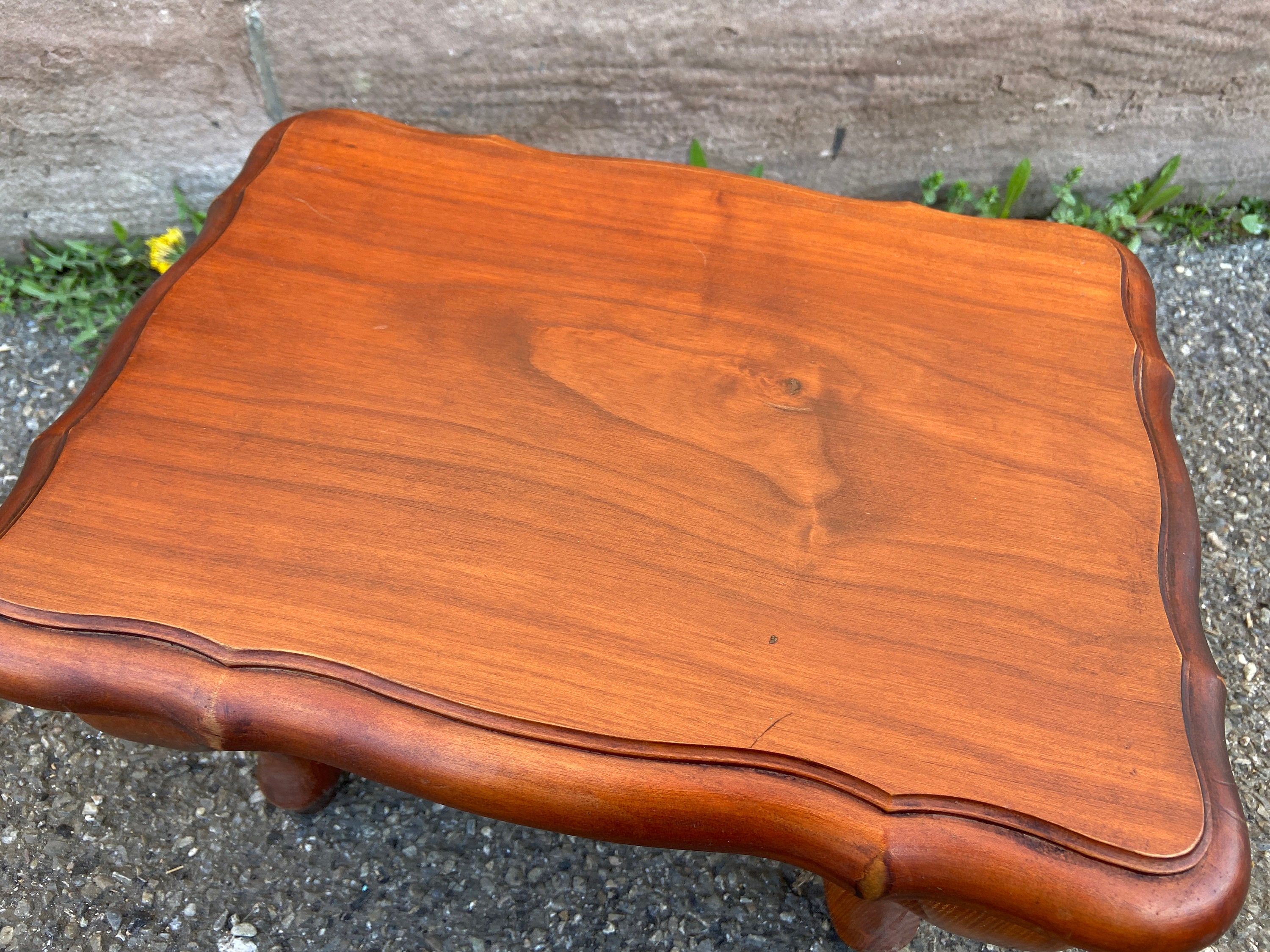 VINTAGE French Louis XV Country Footstool Footrest Hocker Stool WOOD ...
