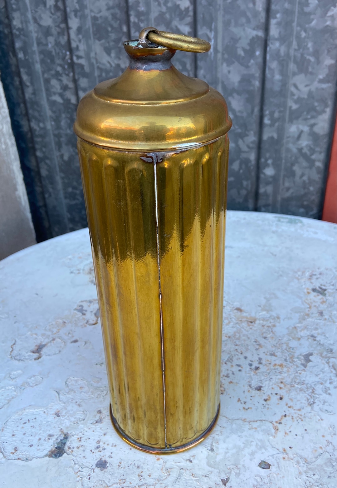 GOURDE Hairy WWI Militaria Trench War 14 Socket French Shell Gourd ...