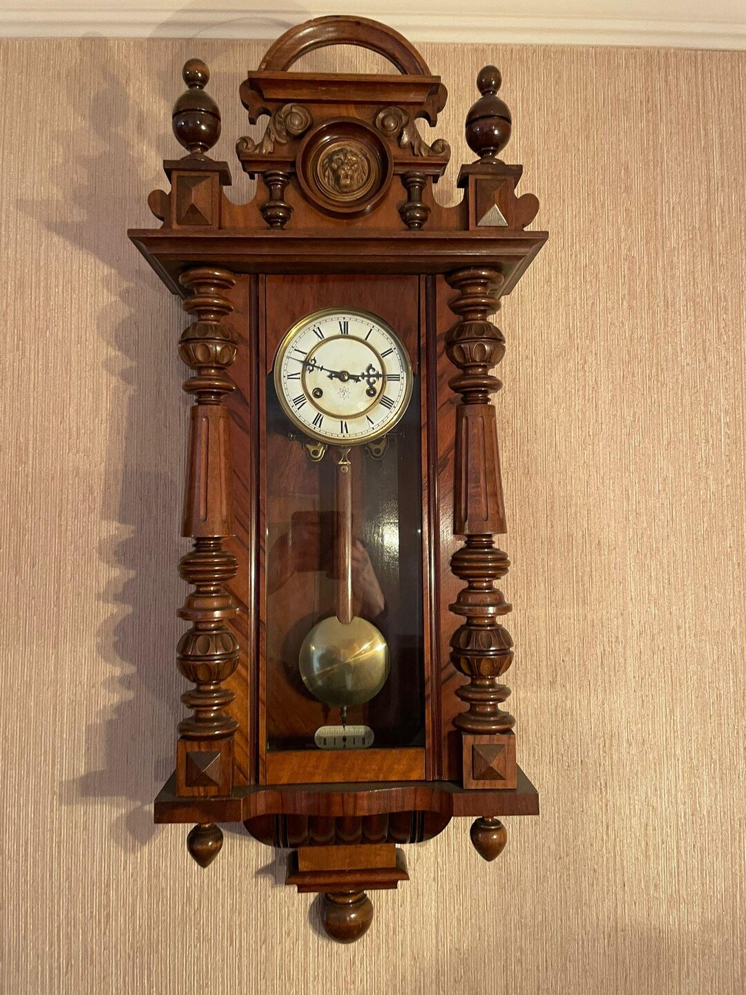 Antique German Junghans Wurtemberg Wall Clock Carillon Pendulum Clock ...
