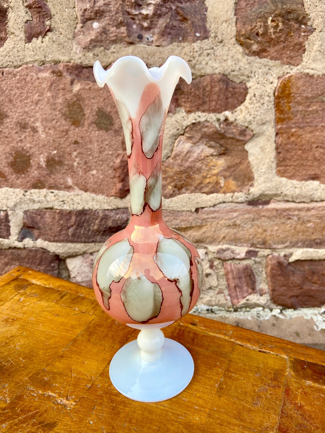 Spectacular Italian Opaline Porcelain Vase 1960 Stelvia Glass Solifleur ...