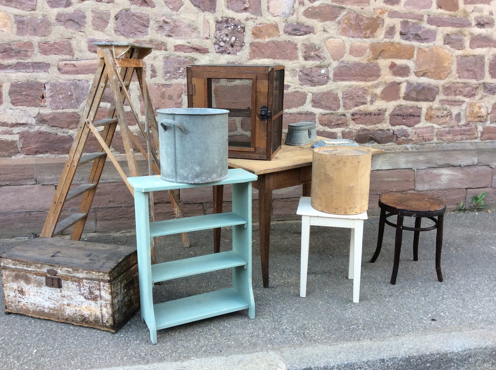 Vintage Shabby Chic Rustic Stool 1950, French Farmer Stool - Etsy