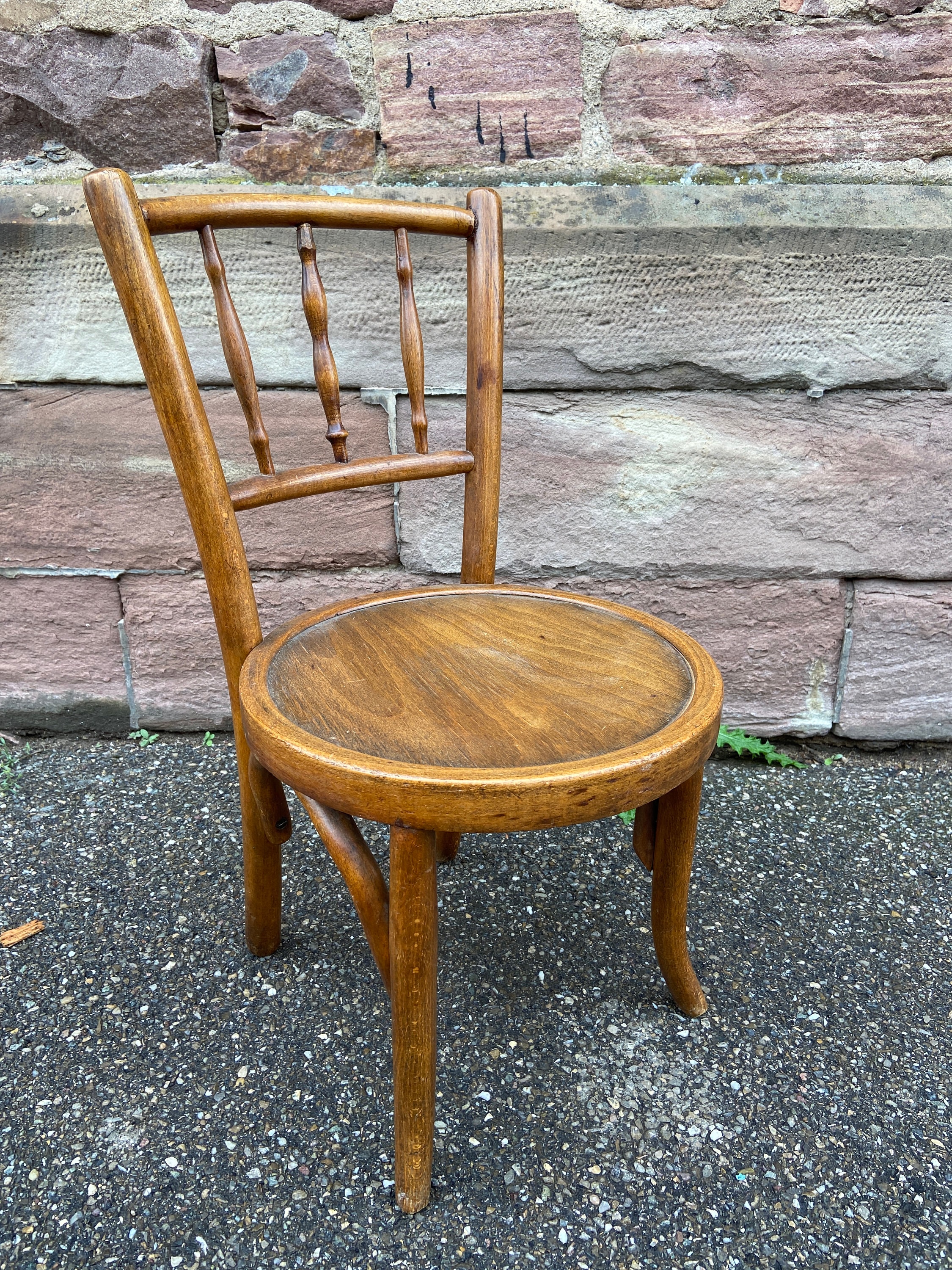 Viennese Curved Wooden Armchair Thonet Child 1900 Bentwood Child Chair Etsy