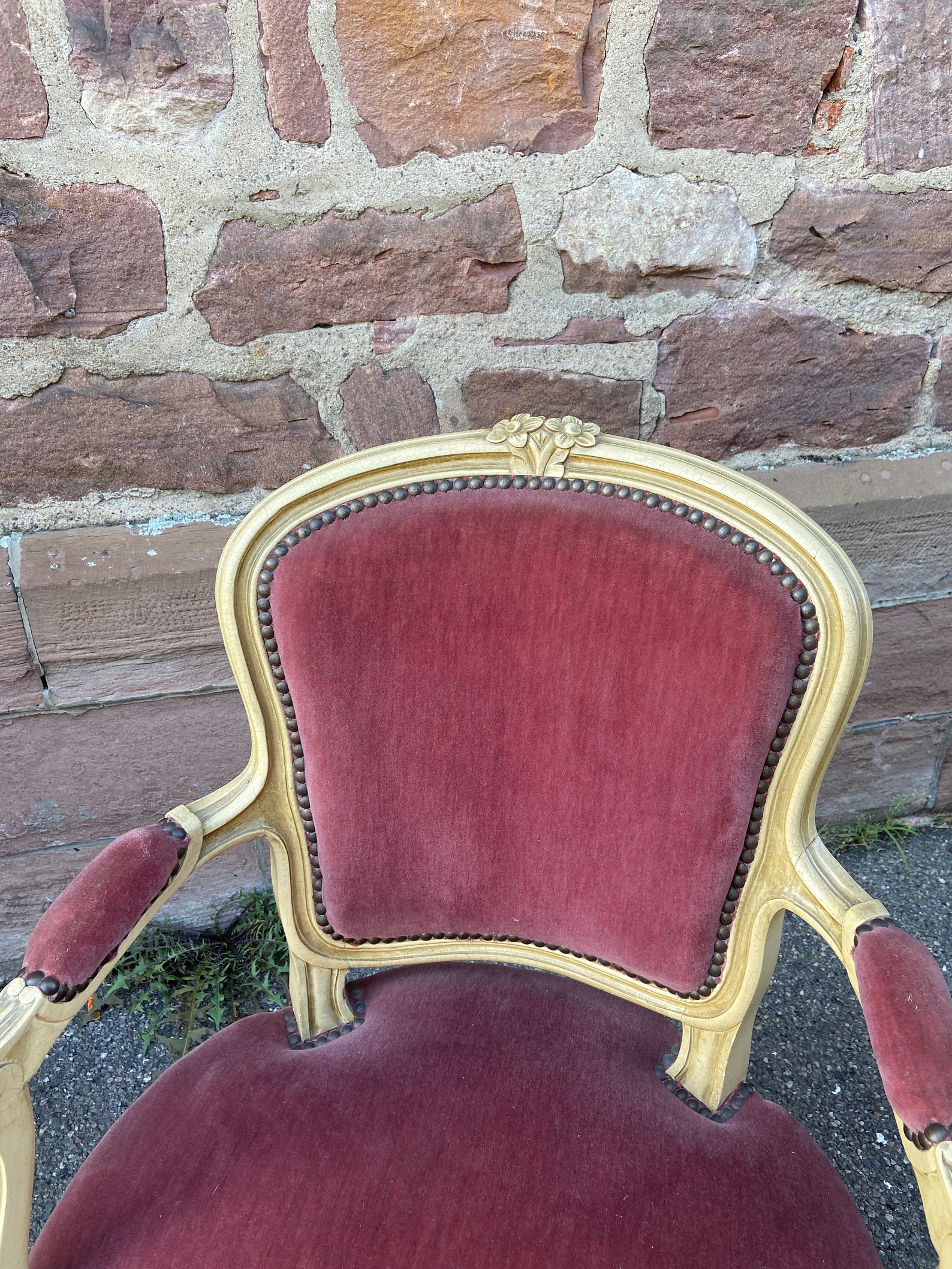 Sublime French Chair Louis XV Style Vintage Cabriolet Velvet ...