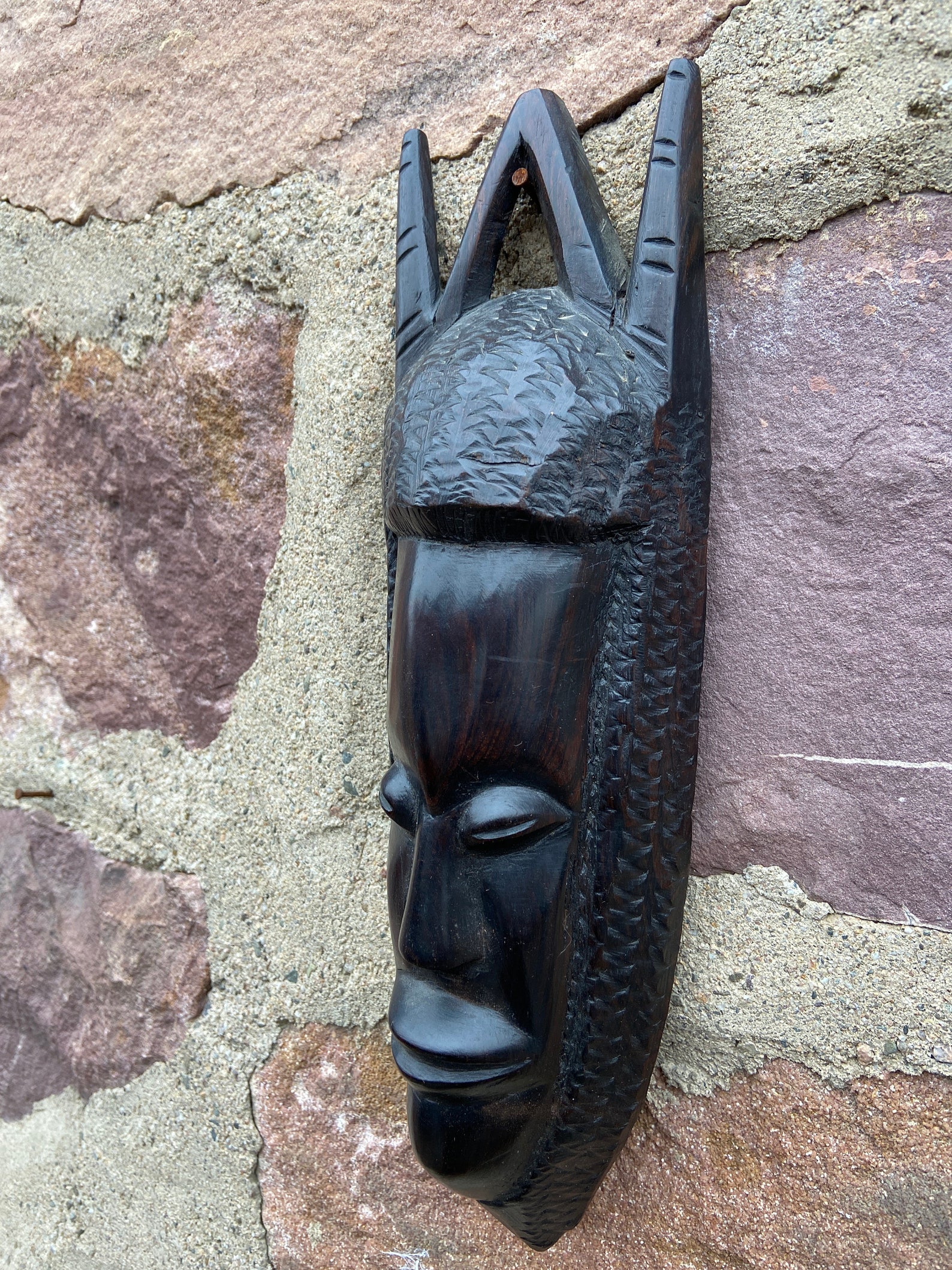 Pair of Statues Mask Wall Mask African Bust in Vintage Wood - Etsy