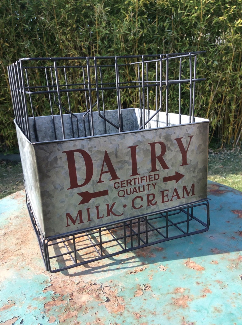 Milk Wire Dairy Metal Basket Milk Bottle Crate Steel Industrial Home ...