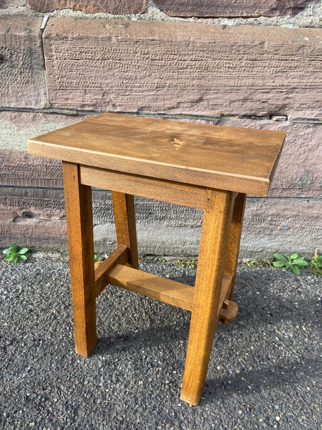 French Vintage Stool Farmer Cottage Rustic Stool Natural Wood 1950s - Etsy