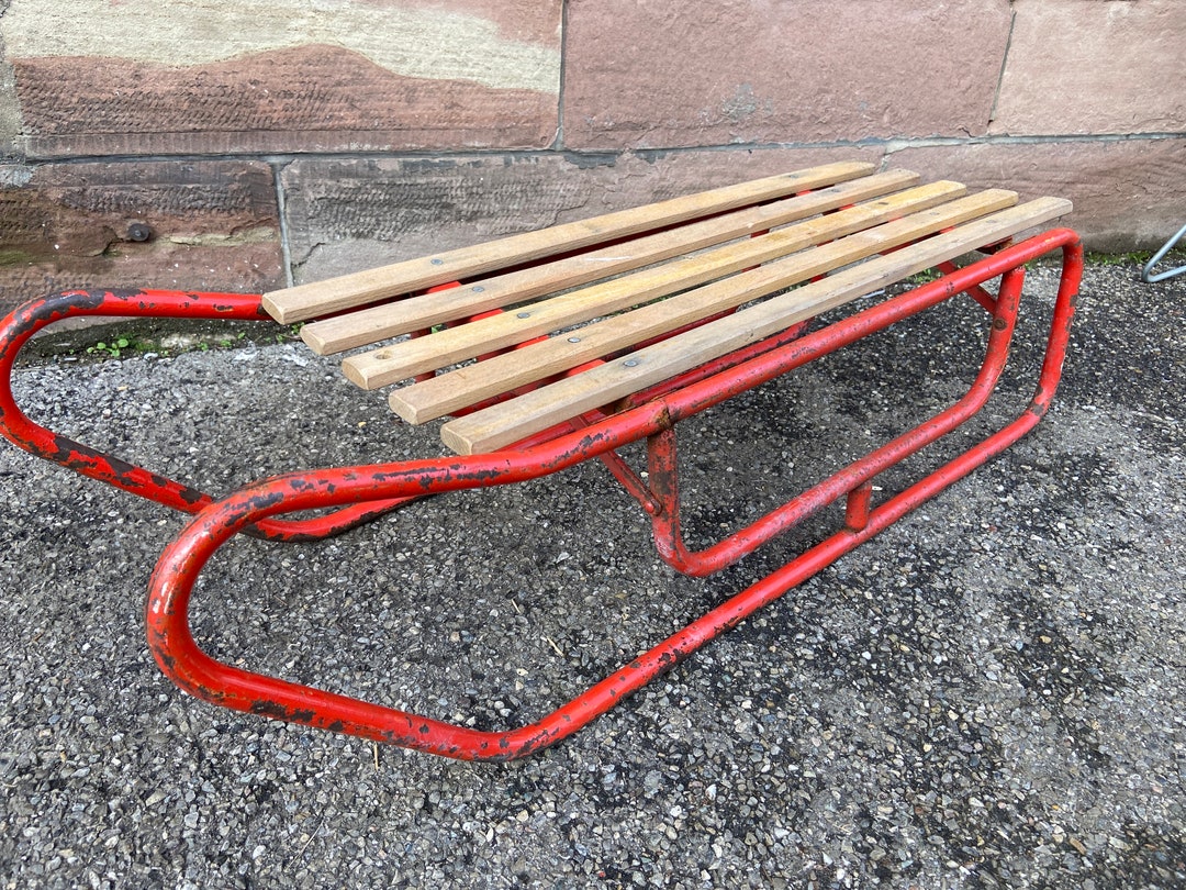 European Austrian Vintage Old Metal Iron Sled Sled Sleigh Old Alsace ...