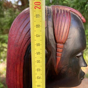 VINTAGE African Tribal EBONY Head Bust Carved Bust MAASAI African Woman ...