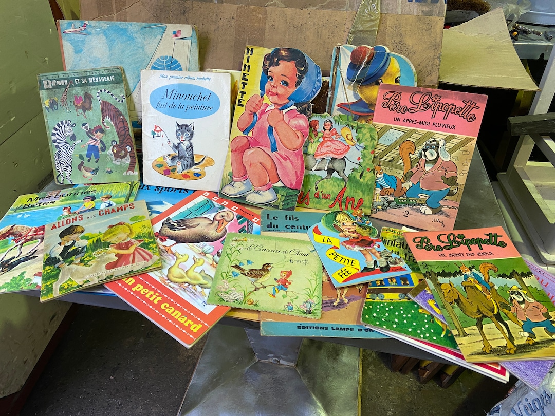 Ref 296 Lot of 20 Illustrated Books Vintage Children 70s French ...