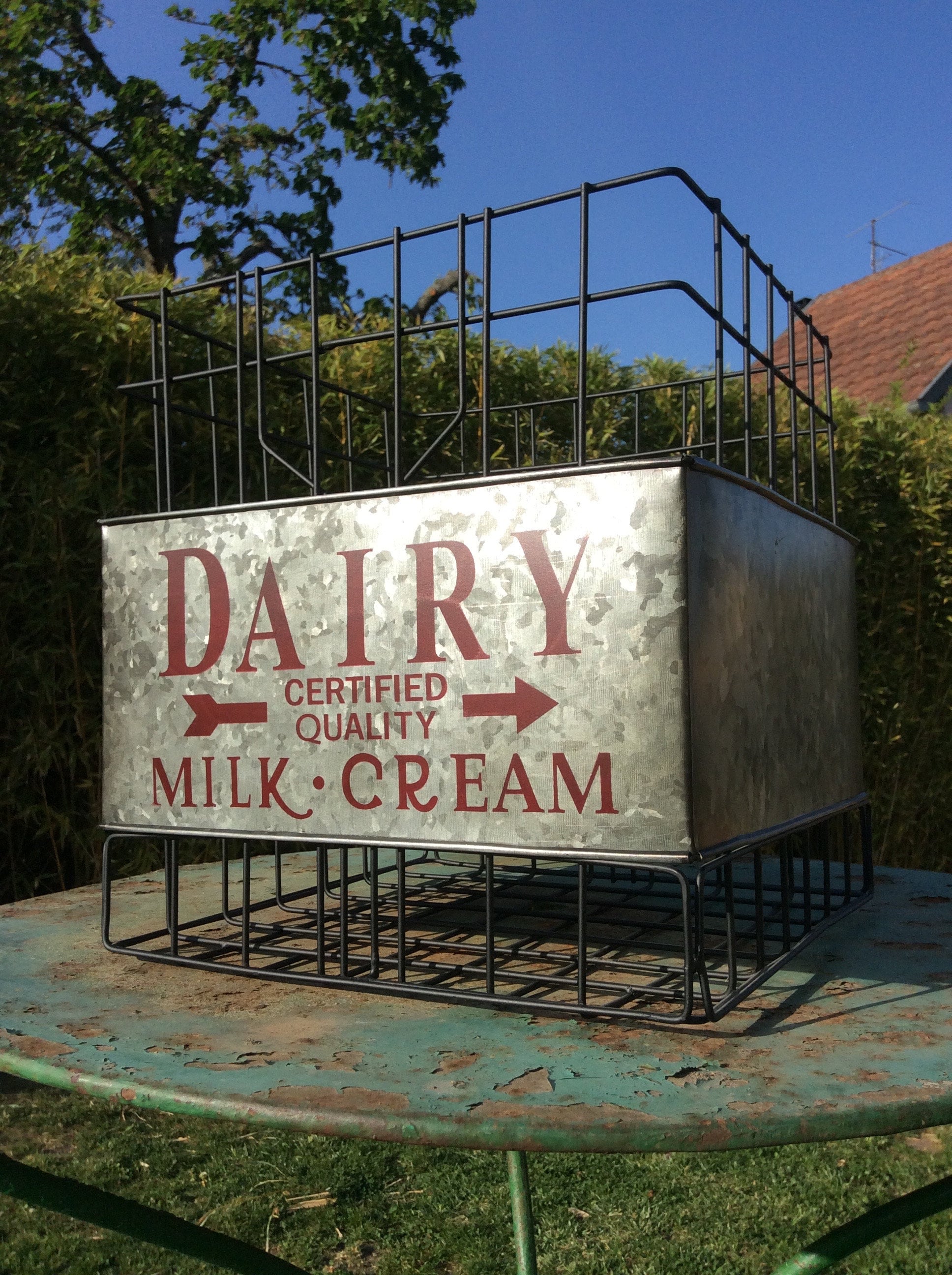 Milk Wire Dairy Metal Basket Milk Bottle Crate Steel | Etsy