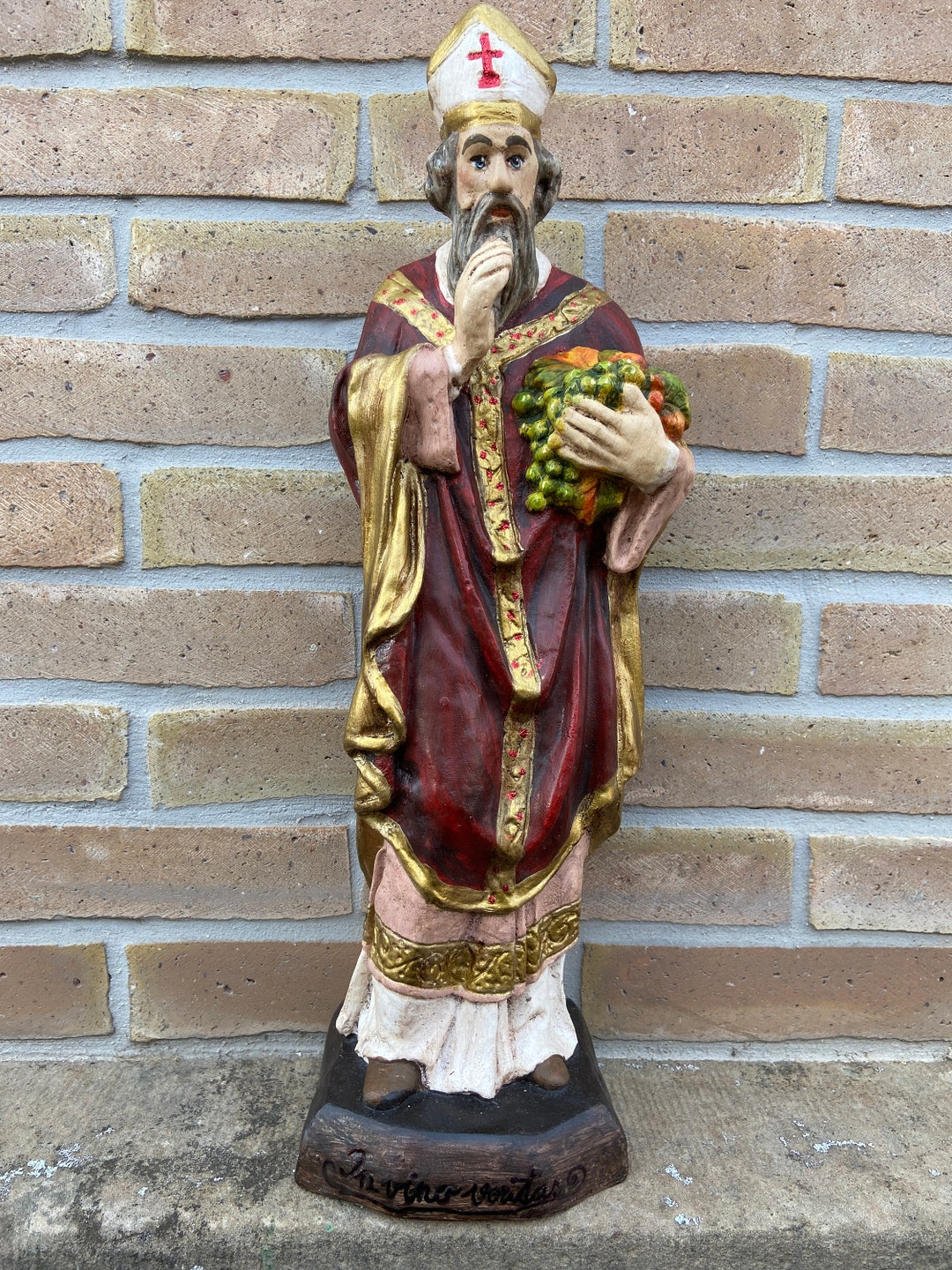 Large Statue of Saint Urban Polychrome Patron of the Harvest in Vino ...