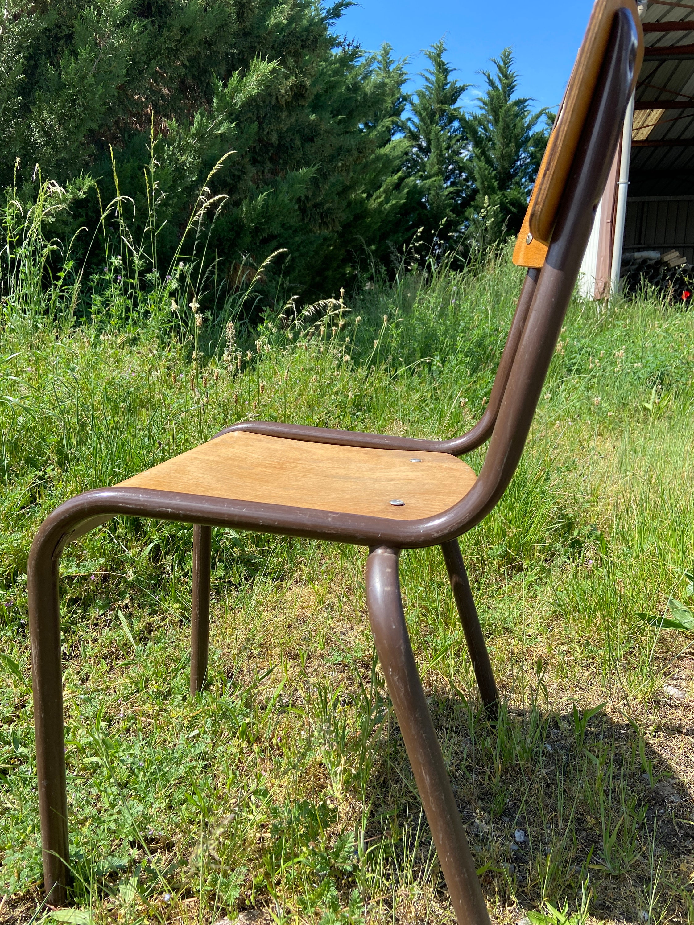 Ref 897 Set of 6 Industrial School Chairs Vintage School Communities ...