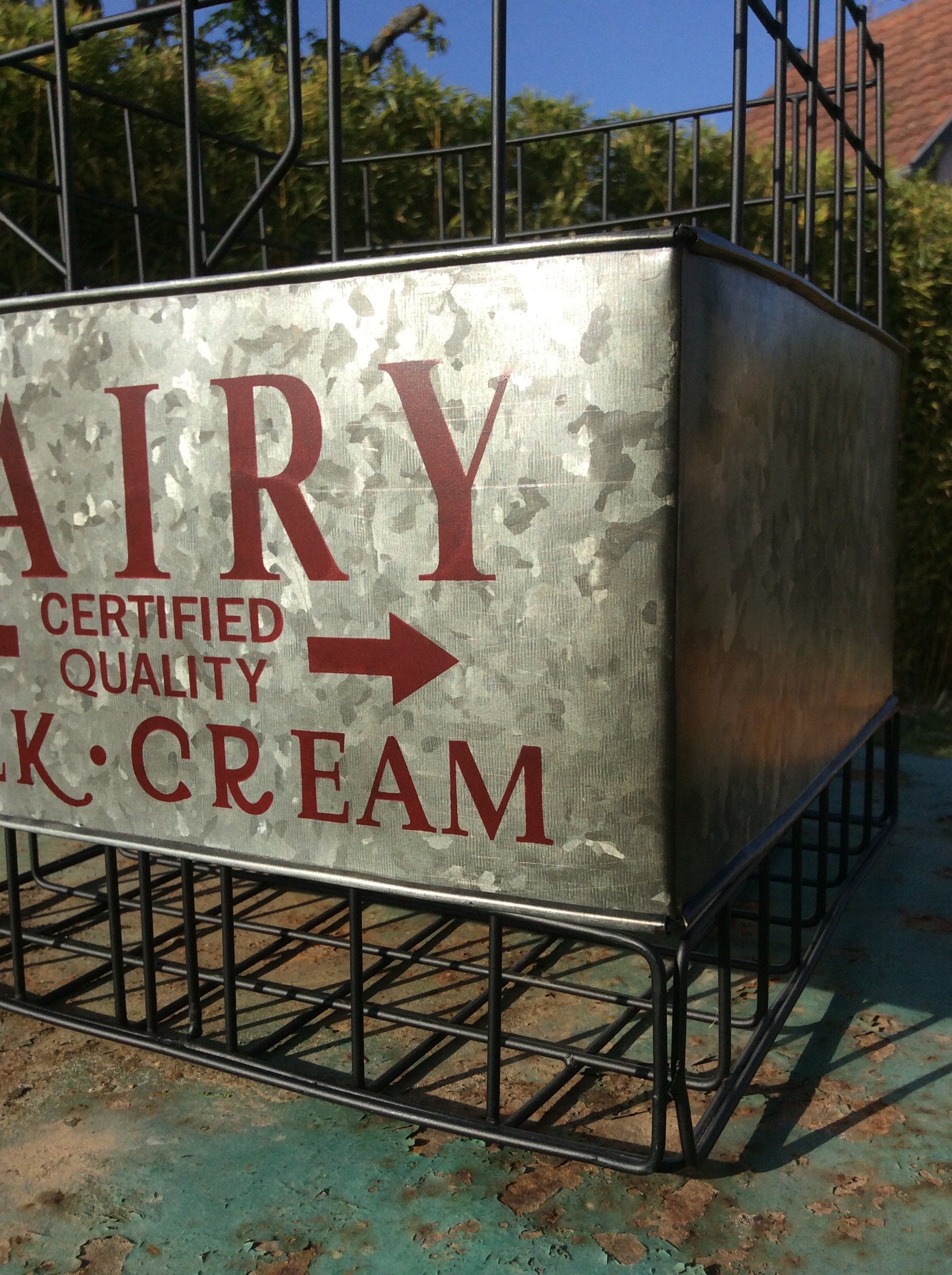 Milk Wire Dairy Metal Basket Milk Bottle Crate Steel | Etsy