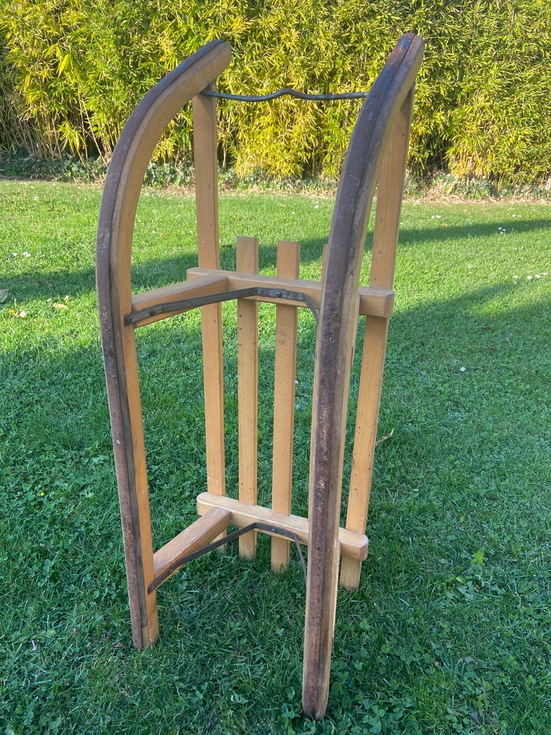 Ref 91016 French Vintage Old Wood Sled Sled Old Alsace Decoration ...