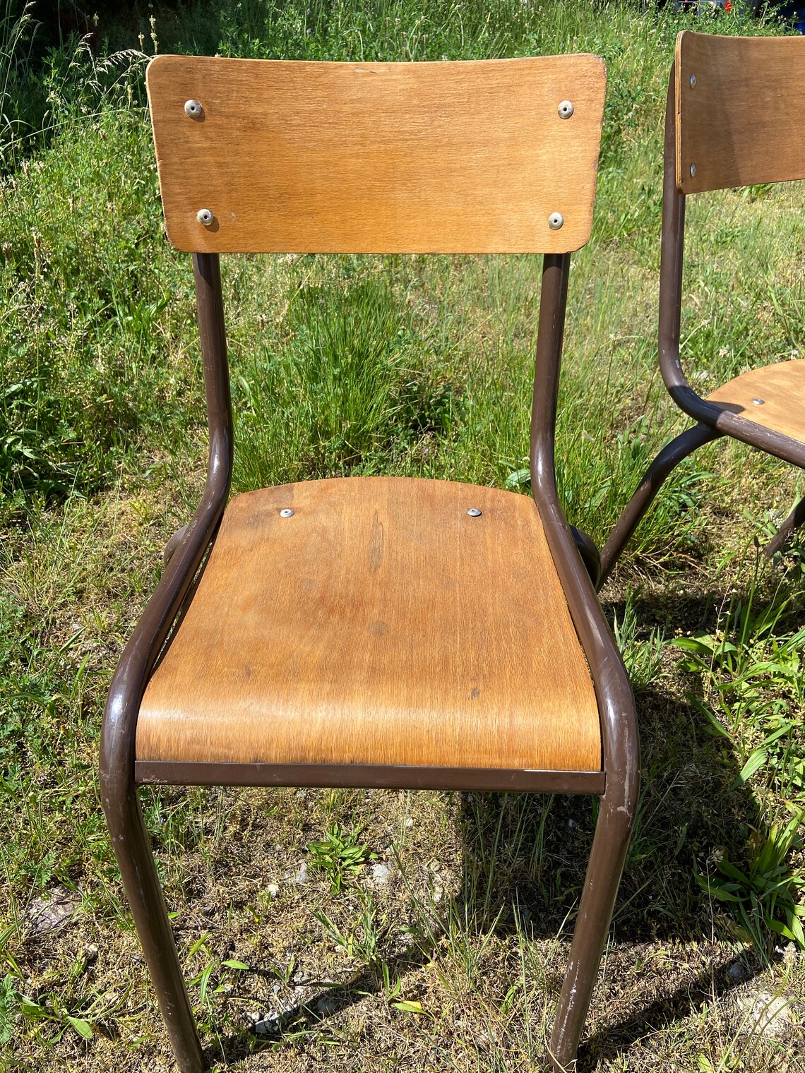 Ref 897 Set of 6 Industrial School Chairs Vintage School Communities ...