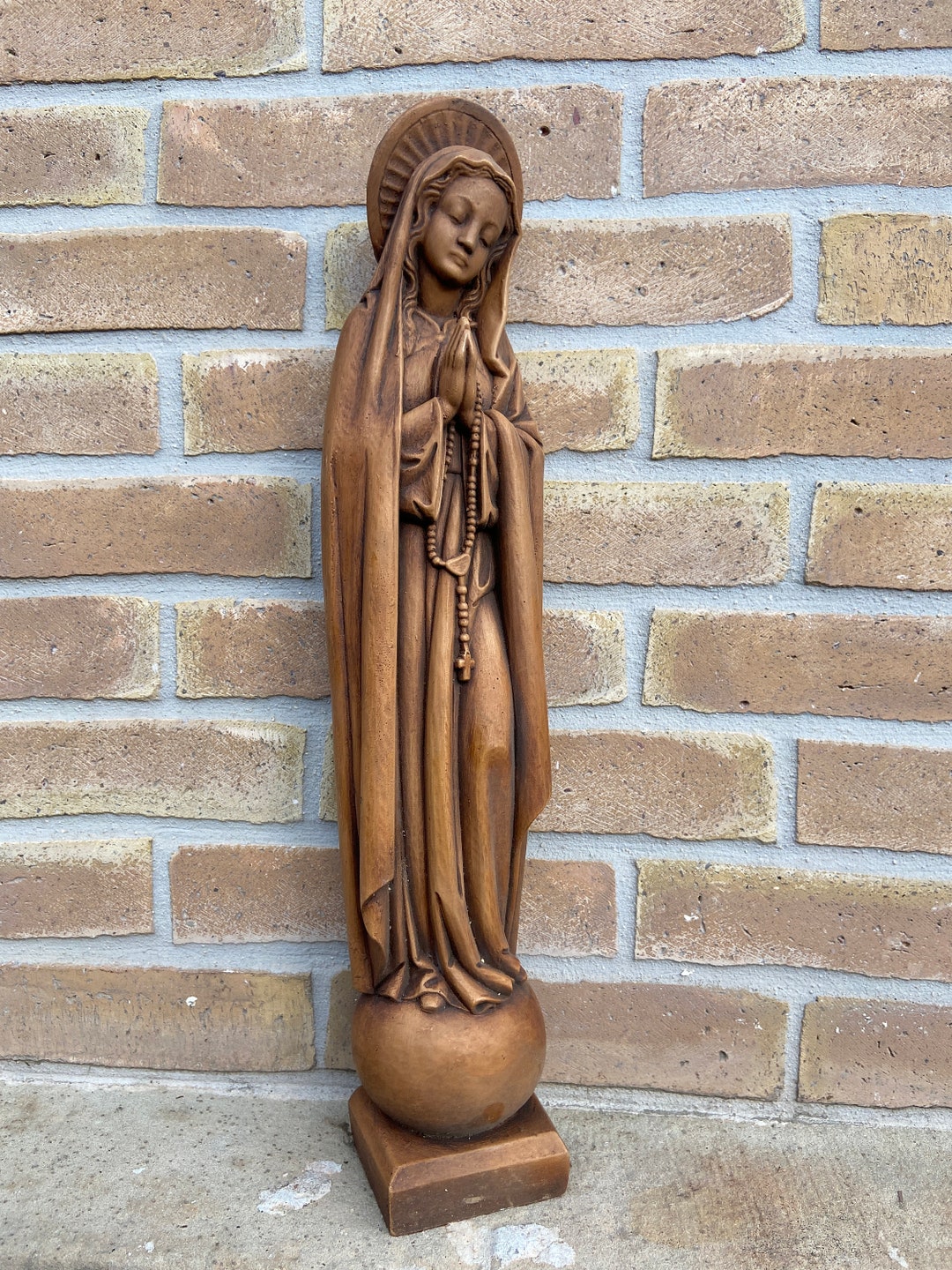 Madonna Statue French Religious Virgin Haloed Maria Virgin Jesus - Etsy