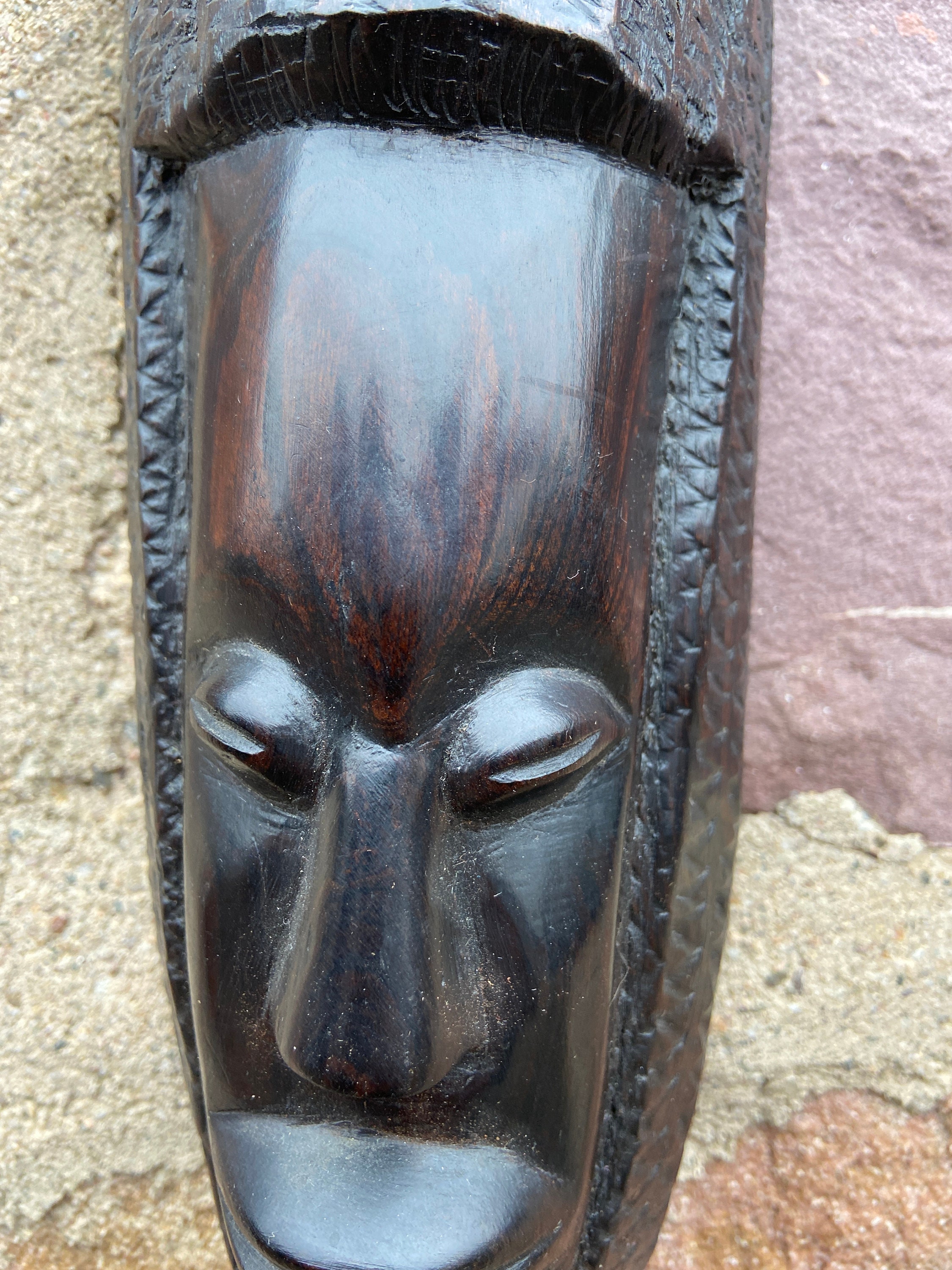 Pair of Statues Mask Wall Mask African Bust in Vintage Wood - Etsy