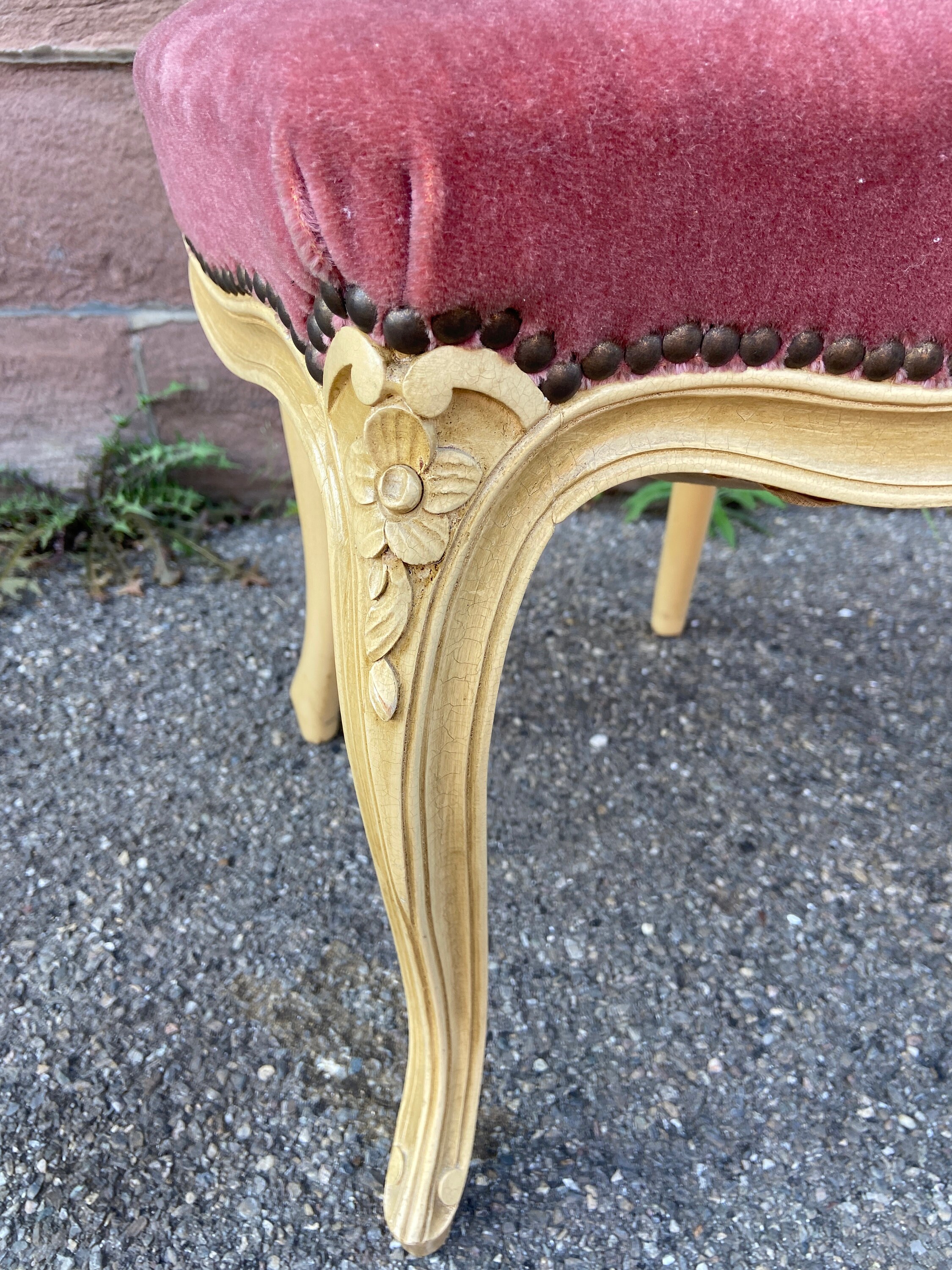 Sublime French Chair Louis XV Style Vintage Cabriolet Velvet ...