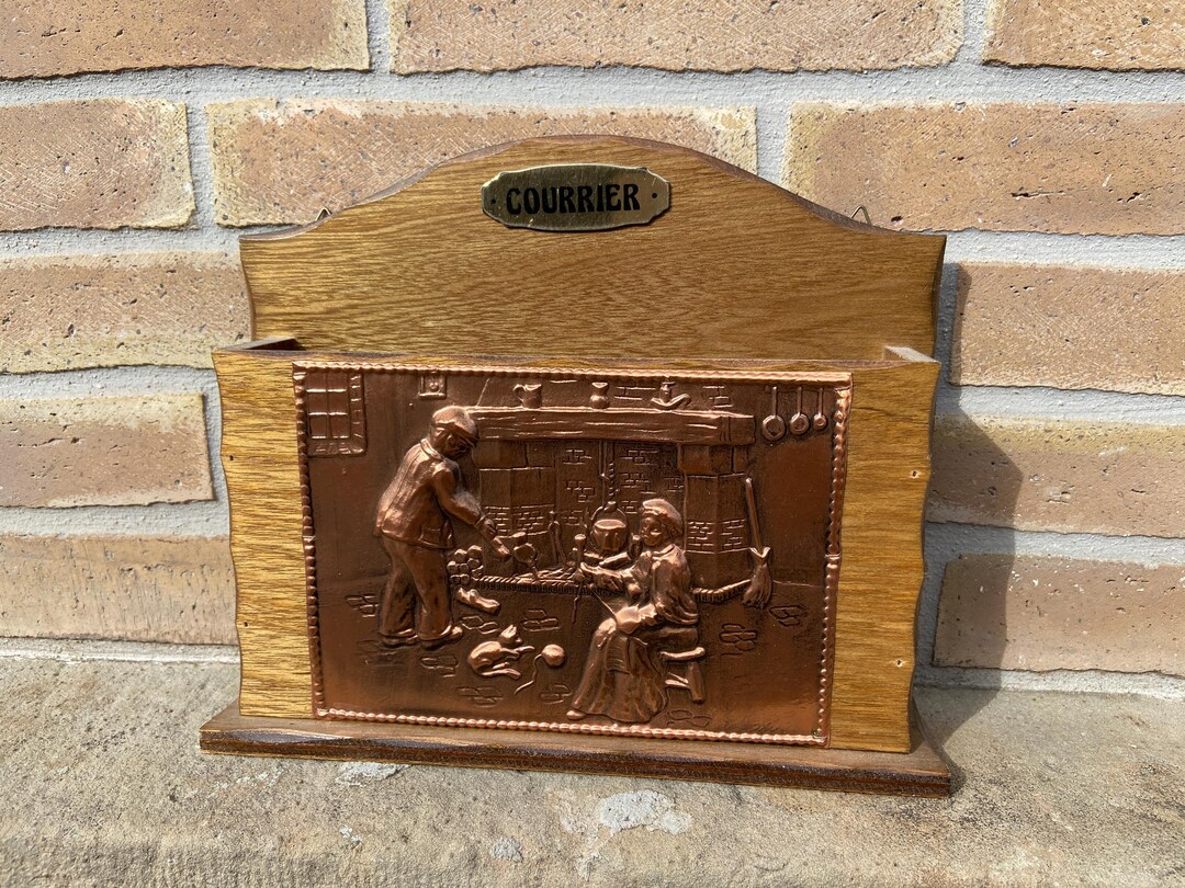 Vintage French Wood Desk Letter Box Antiques Office Wood Letter Holder ...