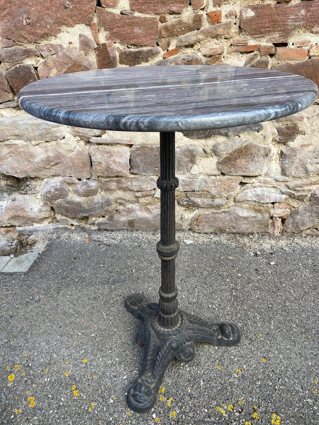 French Bistro Table Parisian Cafe Garden Terrace Pedestal Table Metal ...