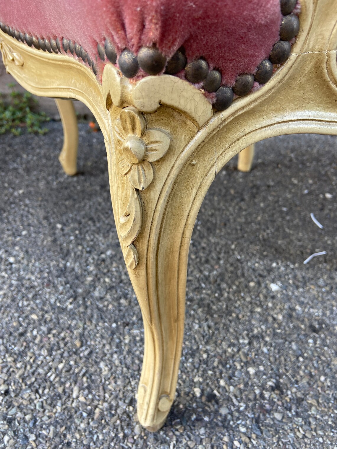 Sublime French Chair Louis XV Style Vintage Cabriolet Velvet ...