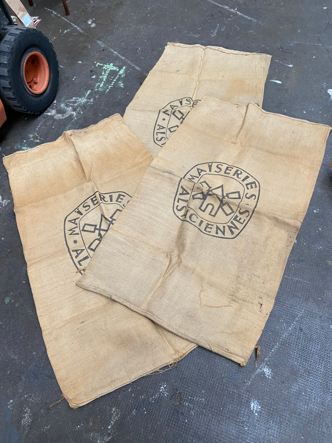 French Vintage Antique Rustic Farmers Jute Grain Sack ~ MAÏSERIE ...