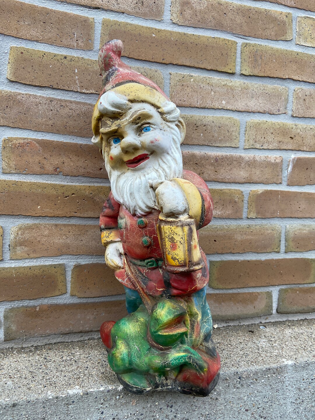 Vintage 1960's Plastic German French Garden Dwarf Garden Gnome Statue ...