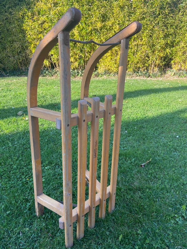 Ref 91016 French Vintage Old Wood Sled Sled Old Alsace Decoration ...