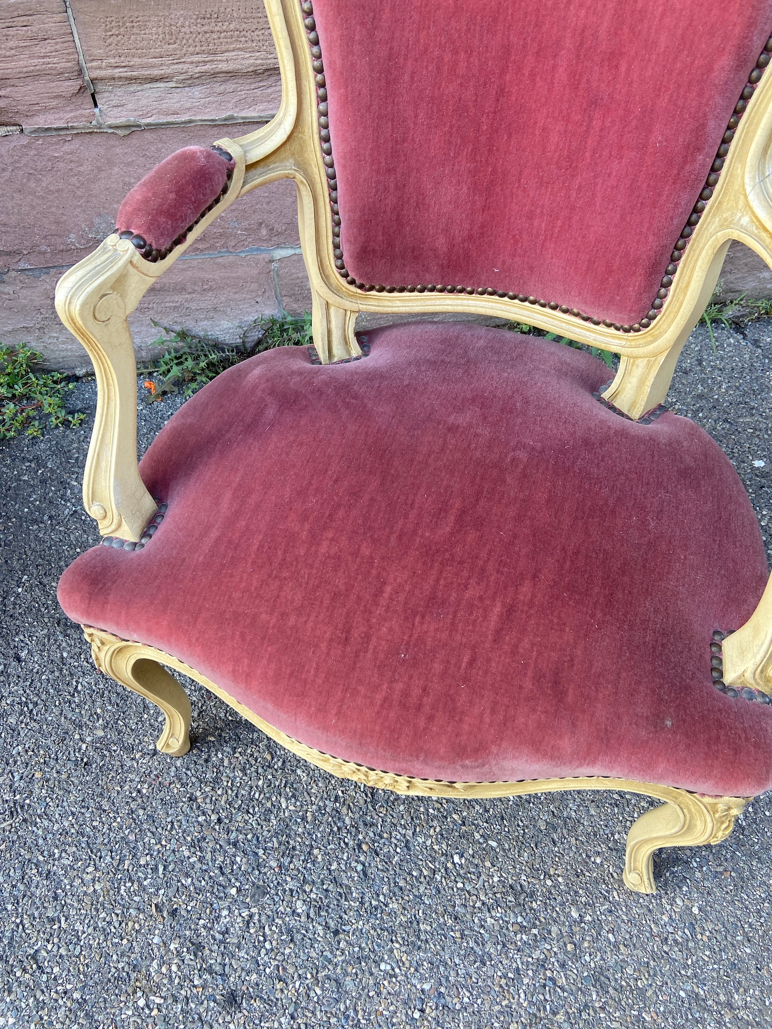 Sublime French Chair Louis XV Style Vintage Cabriolet Velvet ...