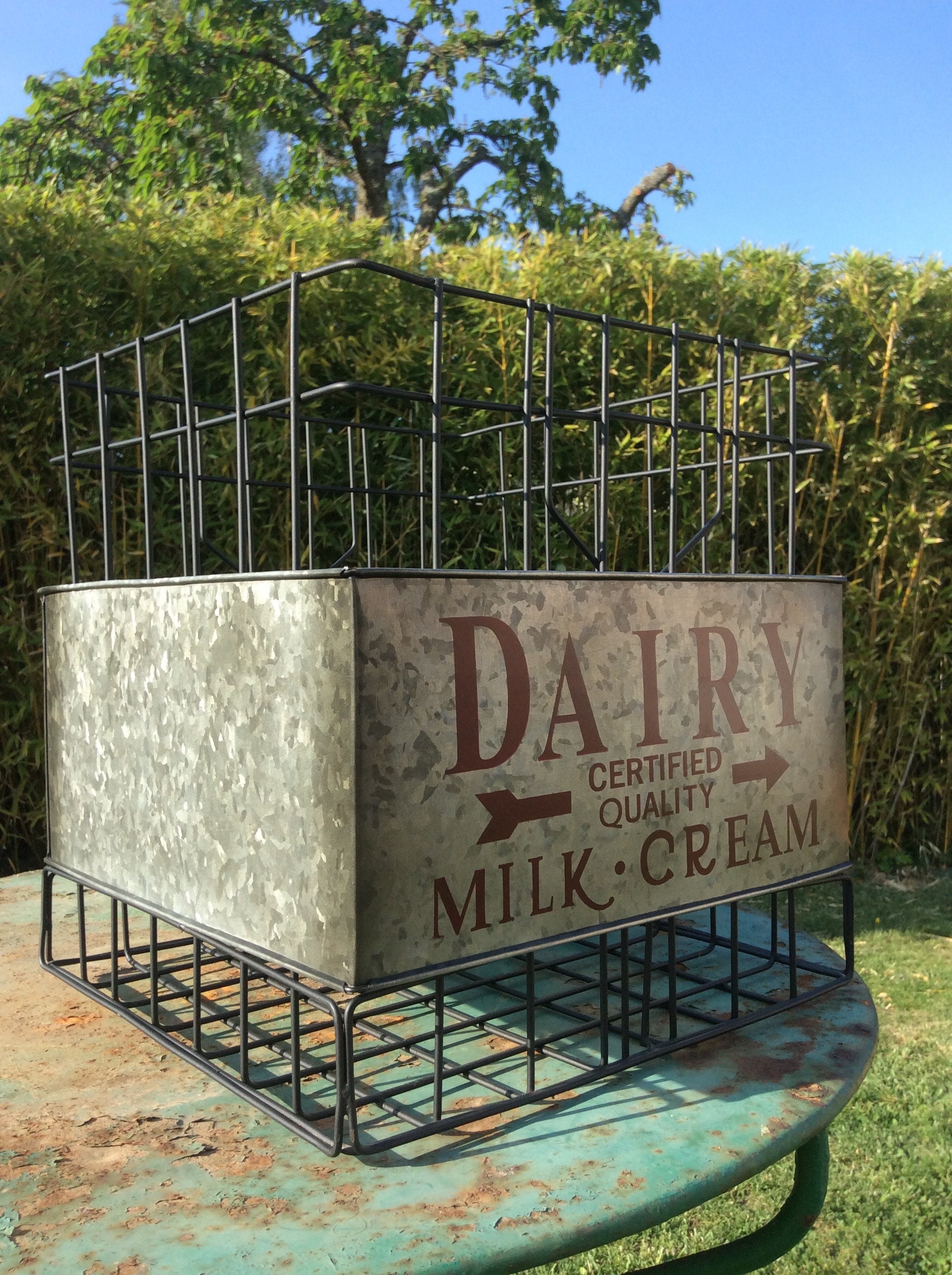 Milk Wire Dairy Metal Basket Milk Bottle Crate Steel Industrial Home ...