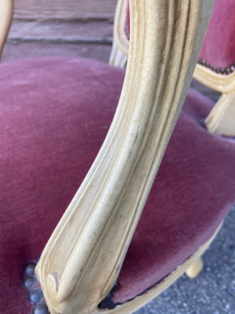Sublime French Chair Louis XV Style Vintage Cabriolet Velvet ...