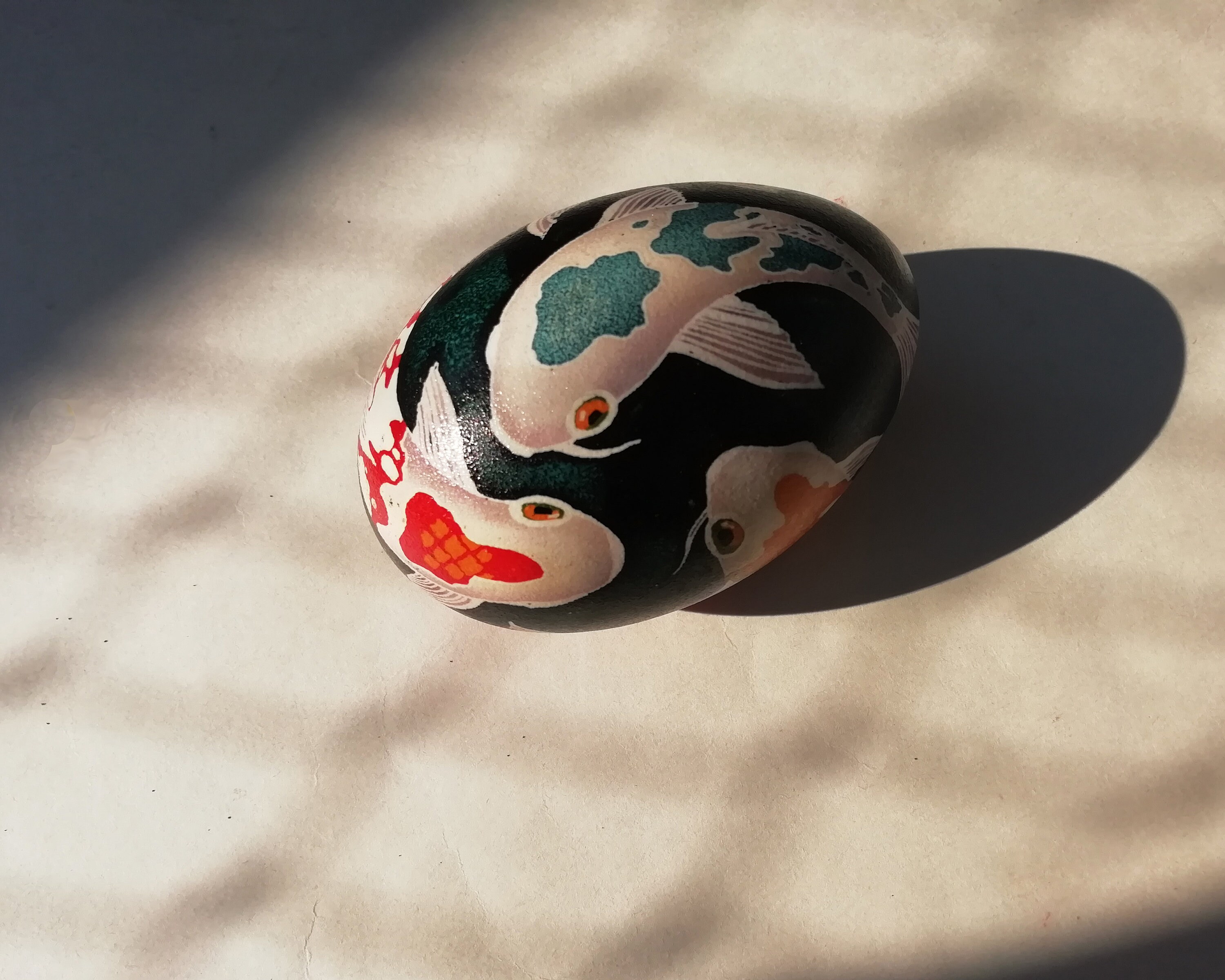 Koi Fish / Handmade Modern Easter Egg/ Modern Pysanka / Decorated Goose ...