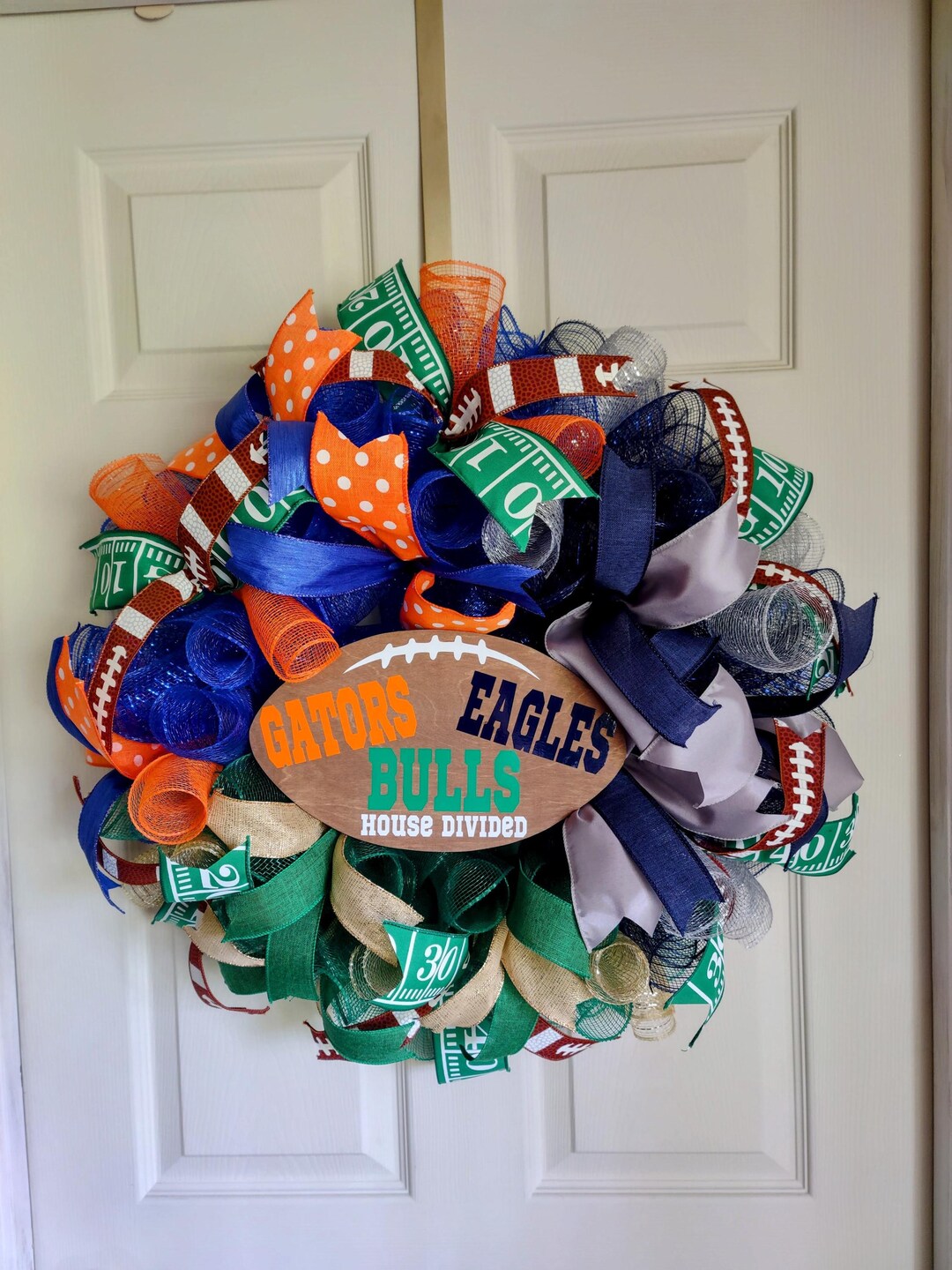 House Divided Wreath, Football Wreath, Collegiate Decor, Custom Teams ...