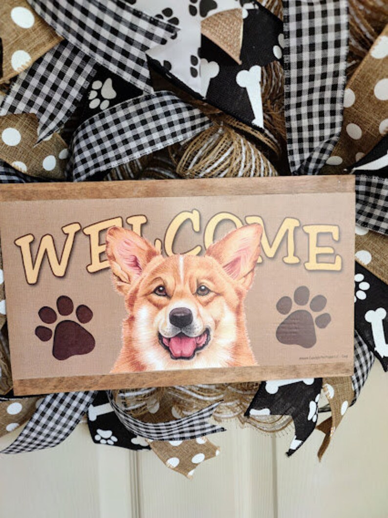 Corgi Welcome Wreath Dog Themed Wreath Pet Wreath Furbaby | Etsy