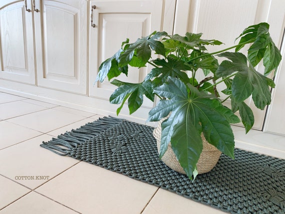 COTTON.KNOT Macrame Rug Boho Placemat Cotton Mat Bedside | Etsy