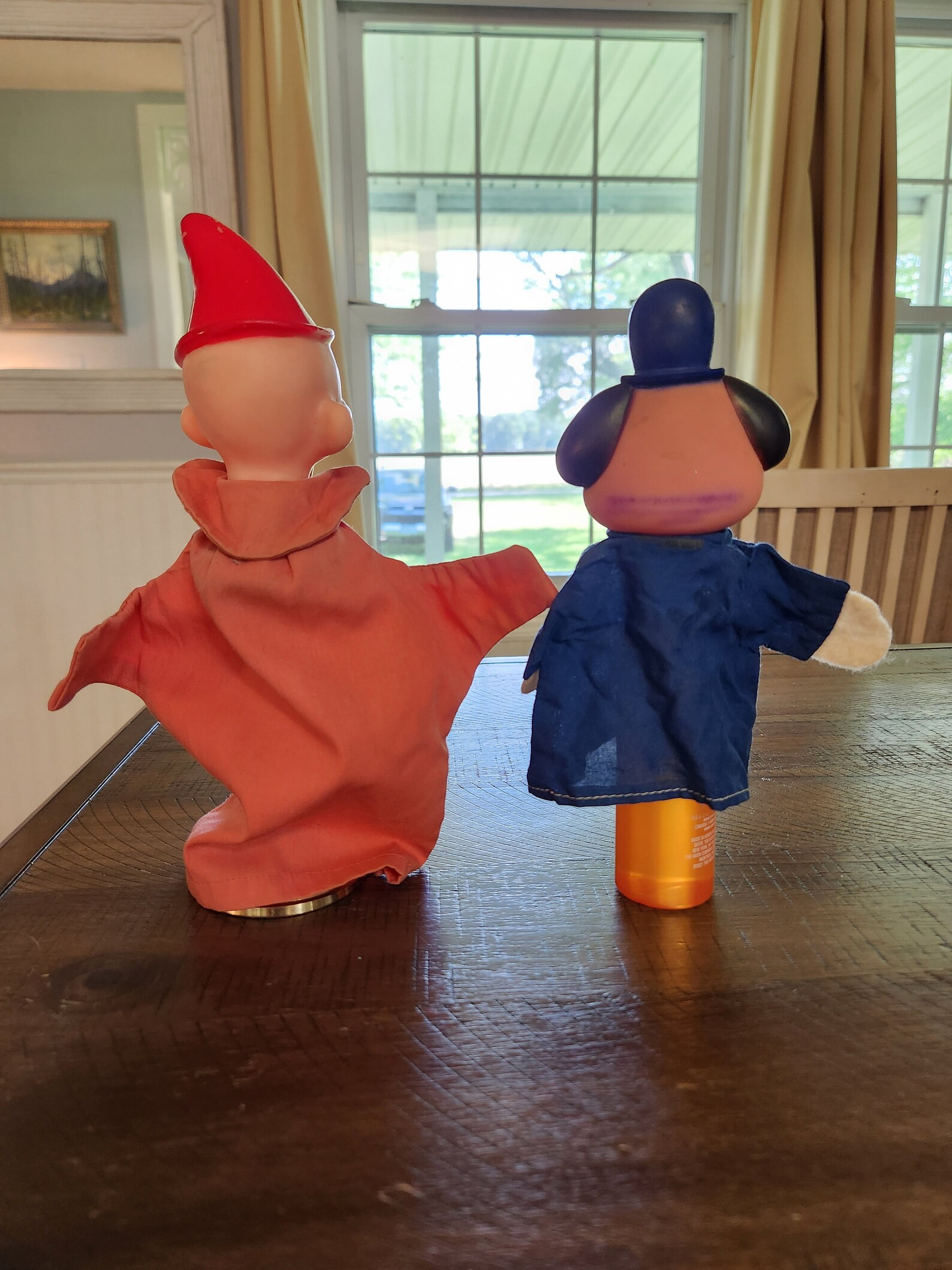 Vintage Hand Puppets, Dopey and Police Dog Puppets, Bath Toy Hand ...