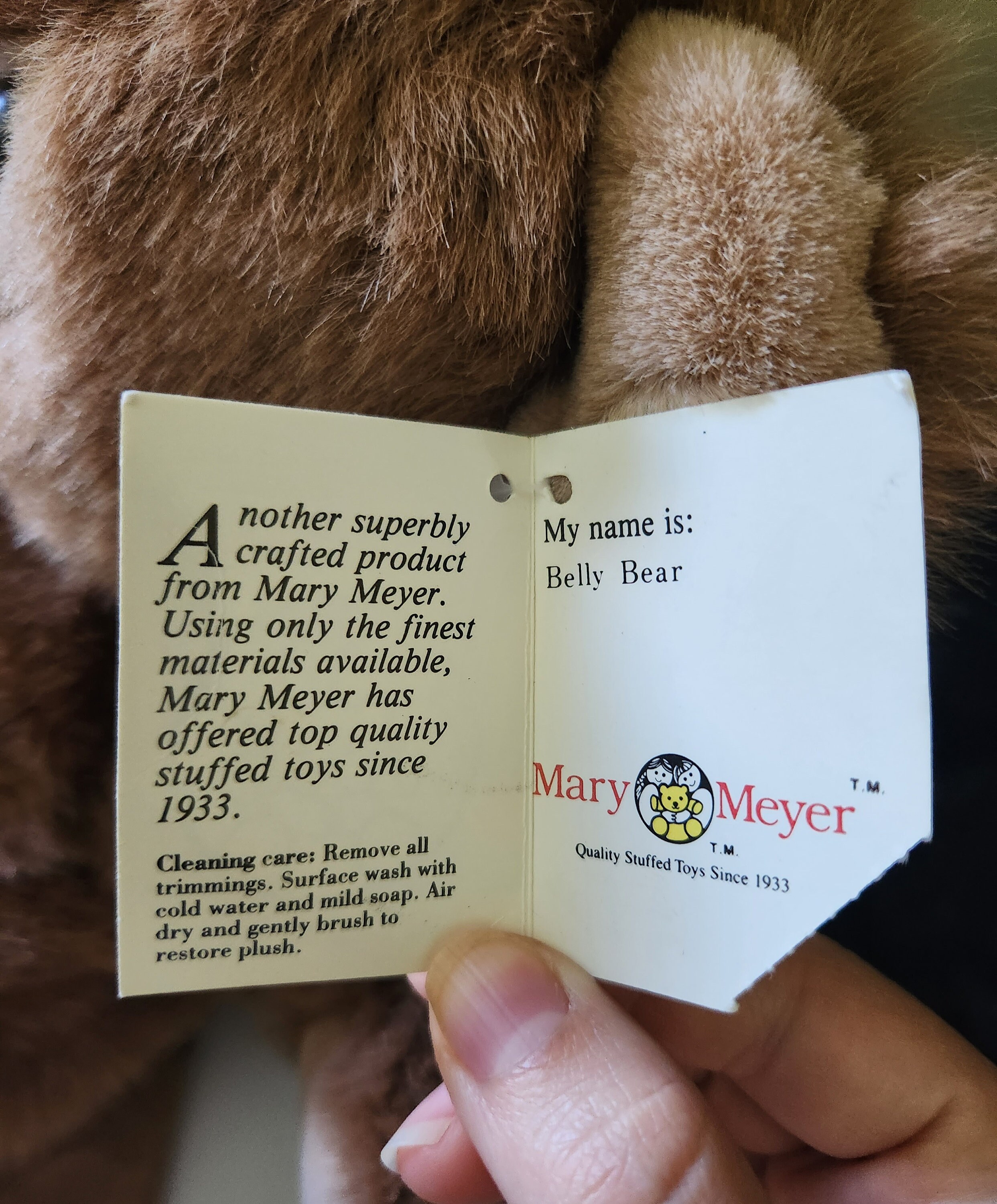 Vintage Mary Meyer Stuffed Teddy Bear, Collectible Belly Bear - Etsy