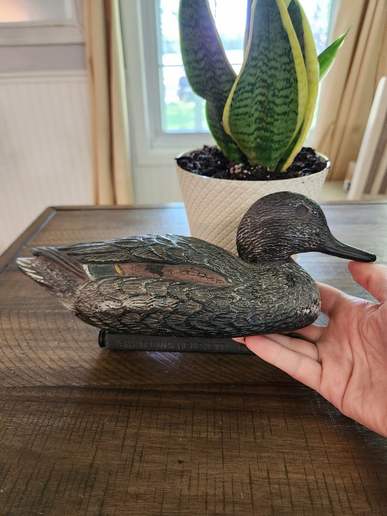 Vintage Henryetta Duck Decoy, G&H Decoy, Plastic Hollow Body Duck ...