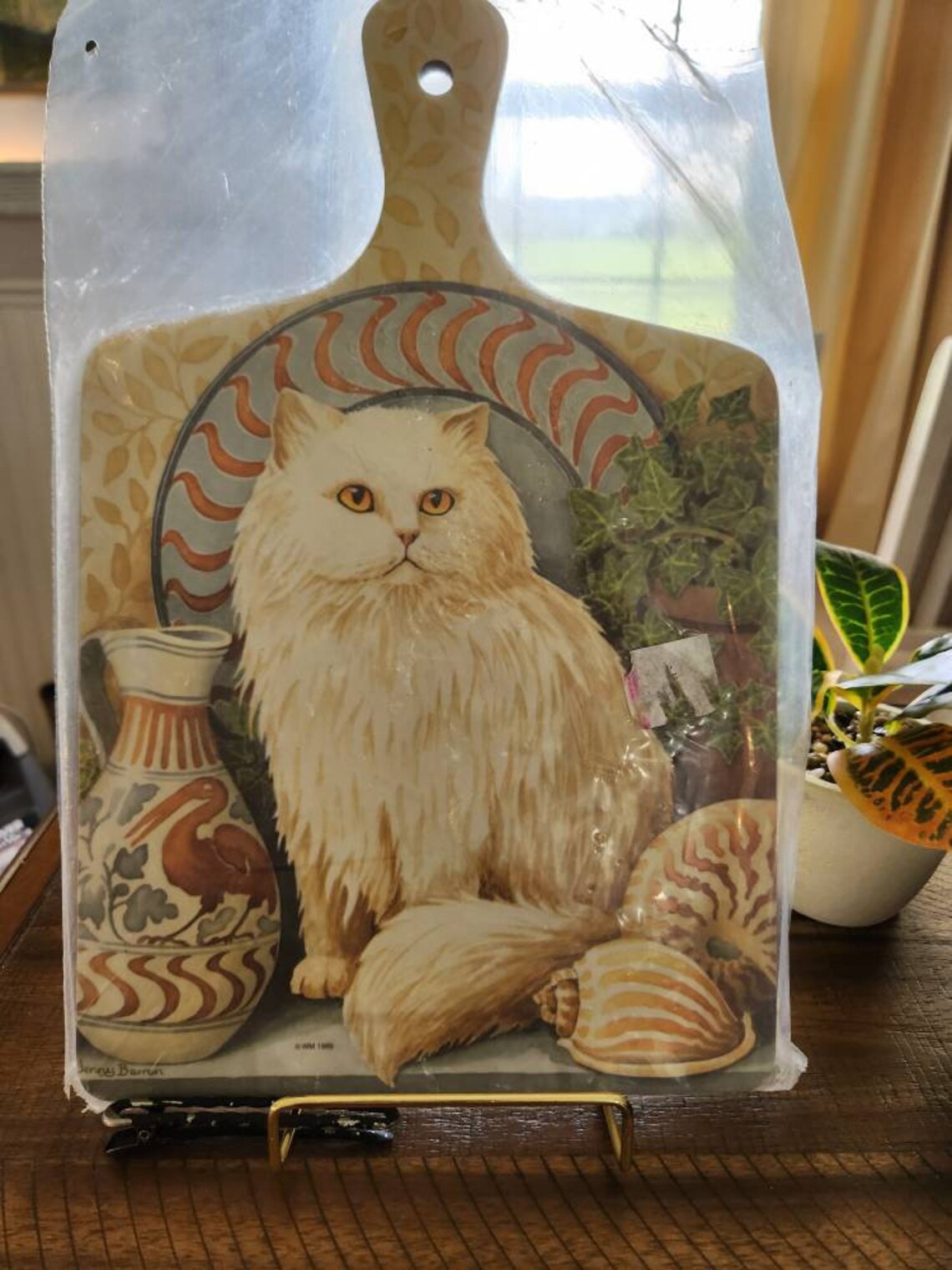 Vintage Wilscombe Melamime Cutting Board, White Cat Very Collectable ...